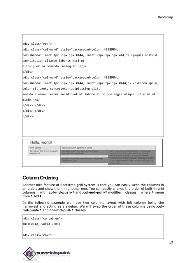 Bootstrap tutorial | PDF