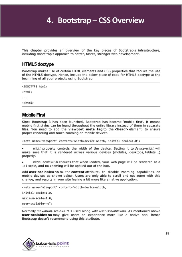 Bootstrap tutorial | PDF