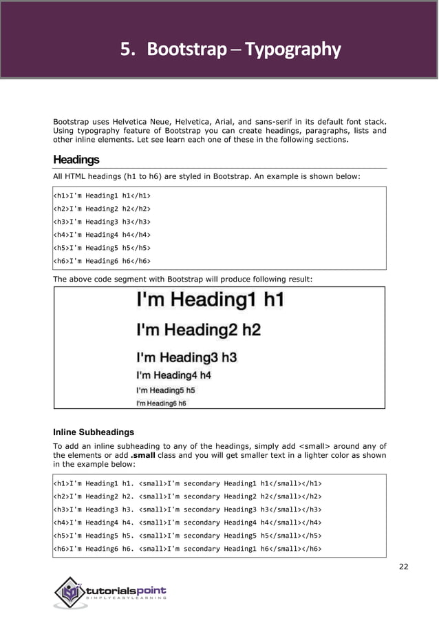 Bootstrap tutorial | PDF