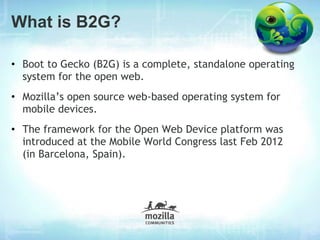 Mozilla's Boot to Gecko (B2G) | PPT