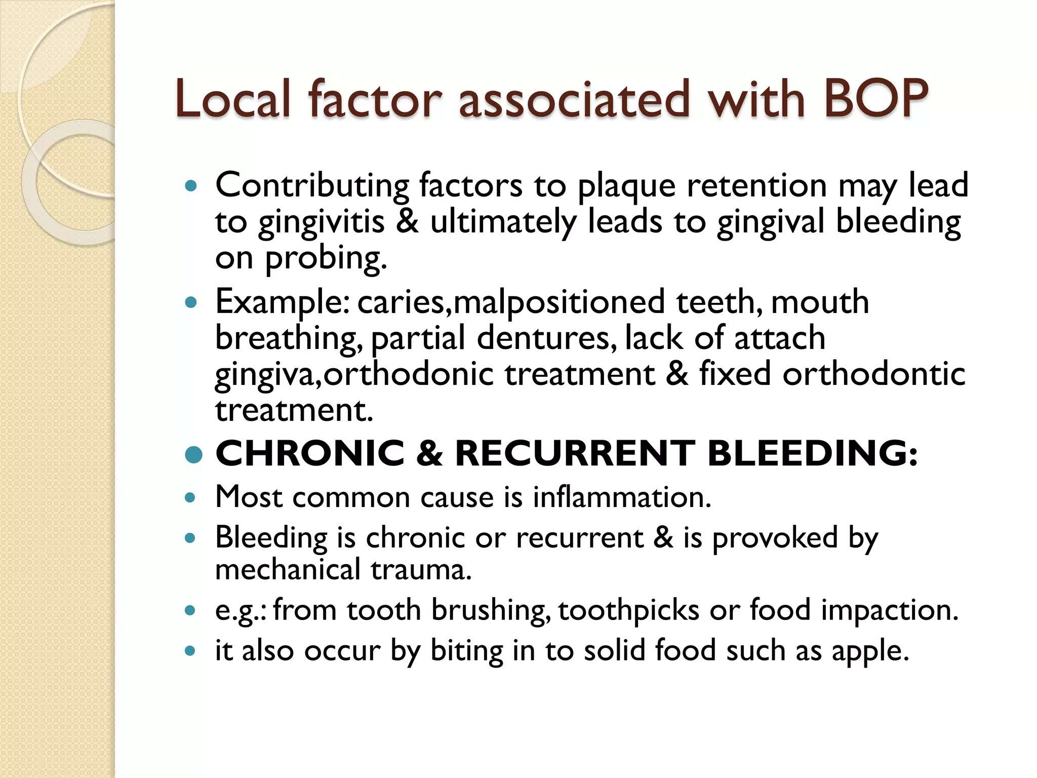 BLEEDING ON PROBING - PERIODONTICS | PPTX