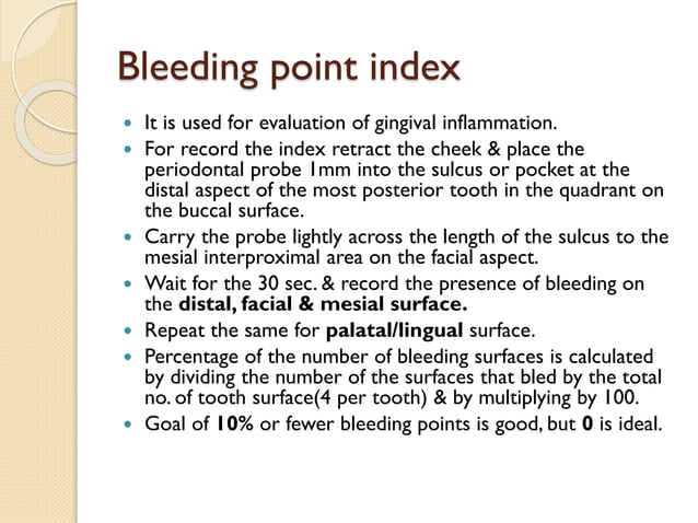 BLEEDING ON PROBING - PERIODONTICS | PPTX
