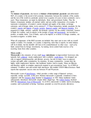 Balance of payments, | DOCX | Economy | Business and Finance