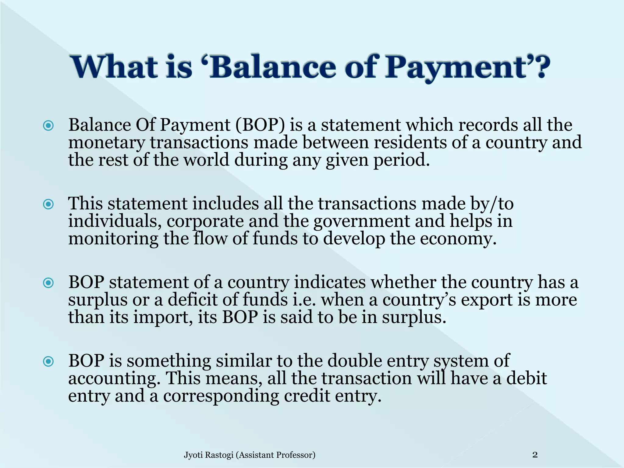 BALANCE OF PAYMENT | PPTX