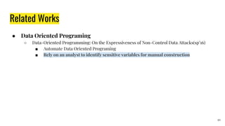 [Bop] Block Oriented Programming Automating Data-only Attacks | PPT