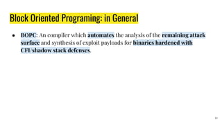 [Bop] Block Oriented Programming Automating Data-only Attacks | PDF | Programming Languages ...