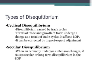 Balance of Payment Disequilibrium and Causes | PPTX
