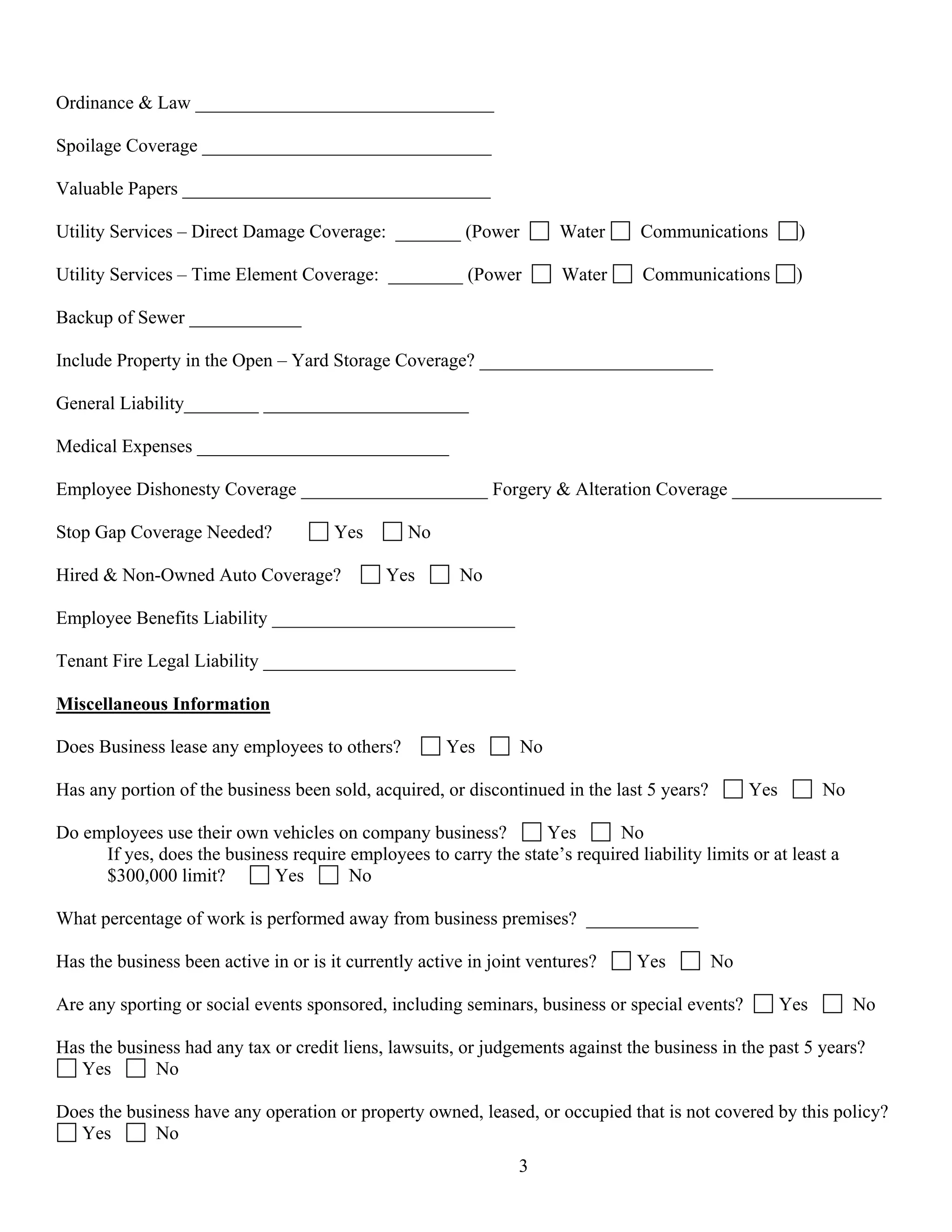 Bop Questionnaire | PDF