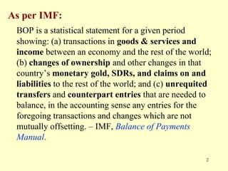 BALANCE OF PAYMENTS | PPT