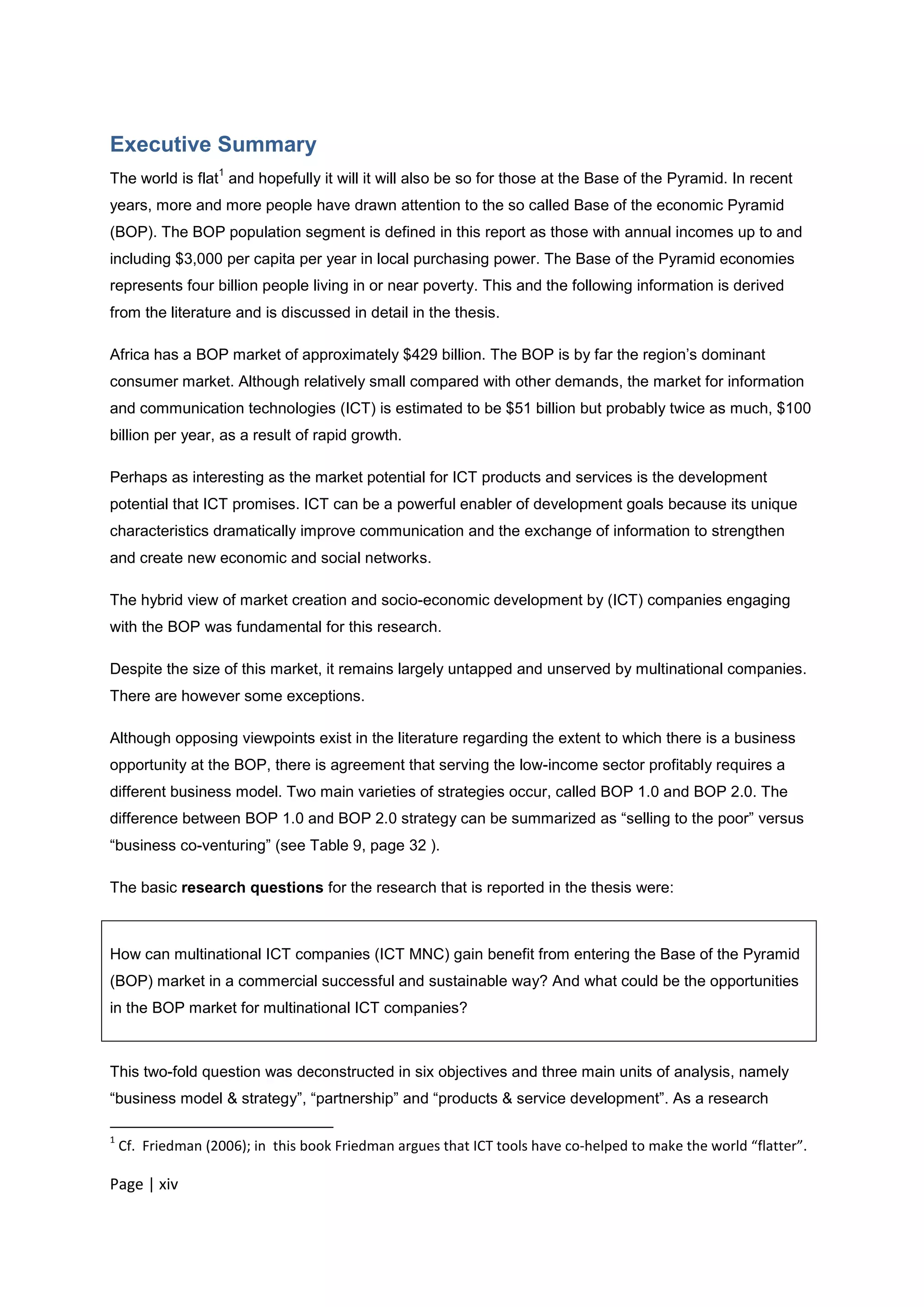 BOP and ICT MNCs: Base of the Pyramid approach reflected on the ...