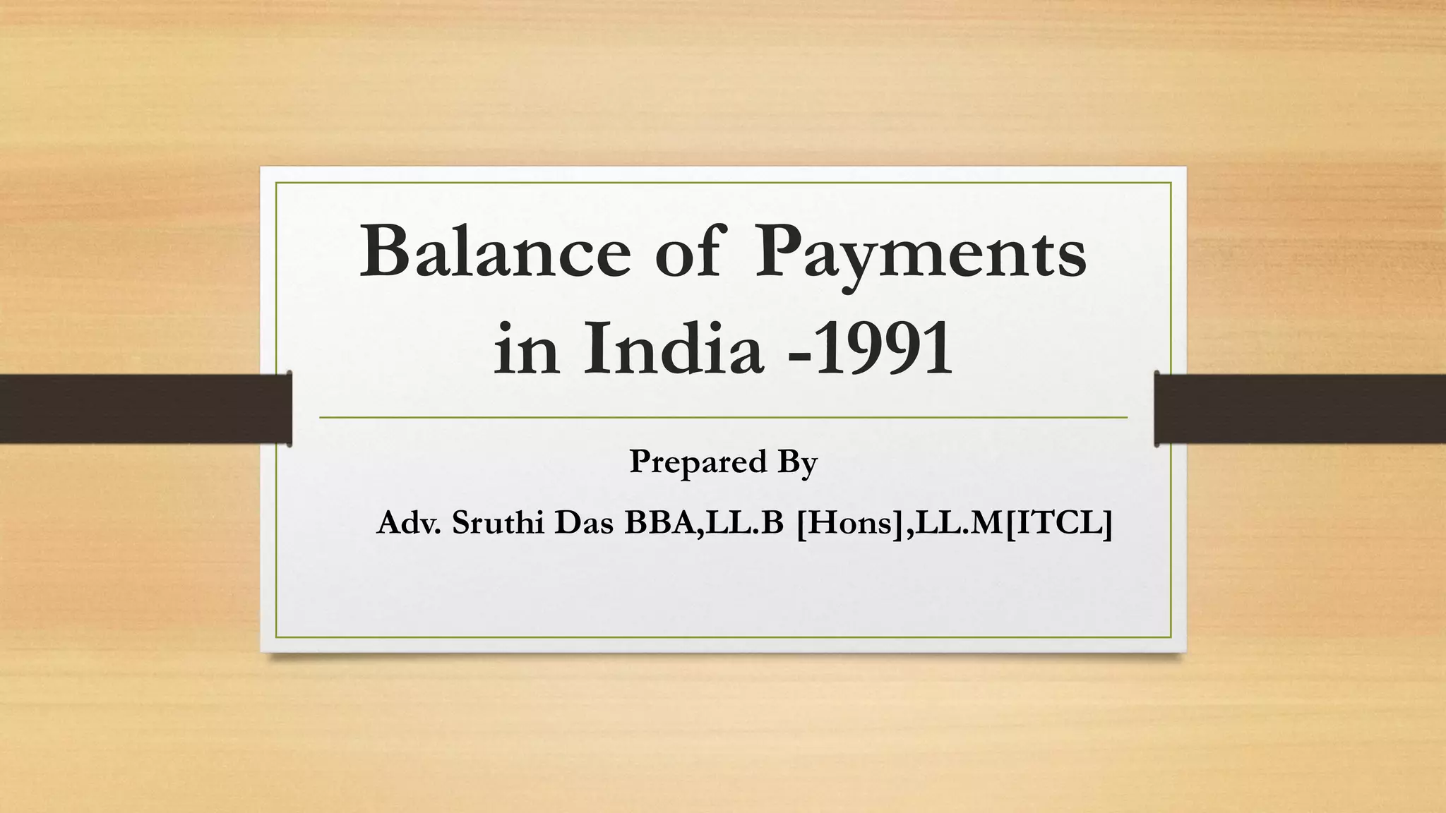 Bop crisis in india 1991 | PDF