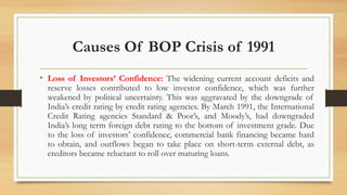 Bop crisis in india 1991 | PDF