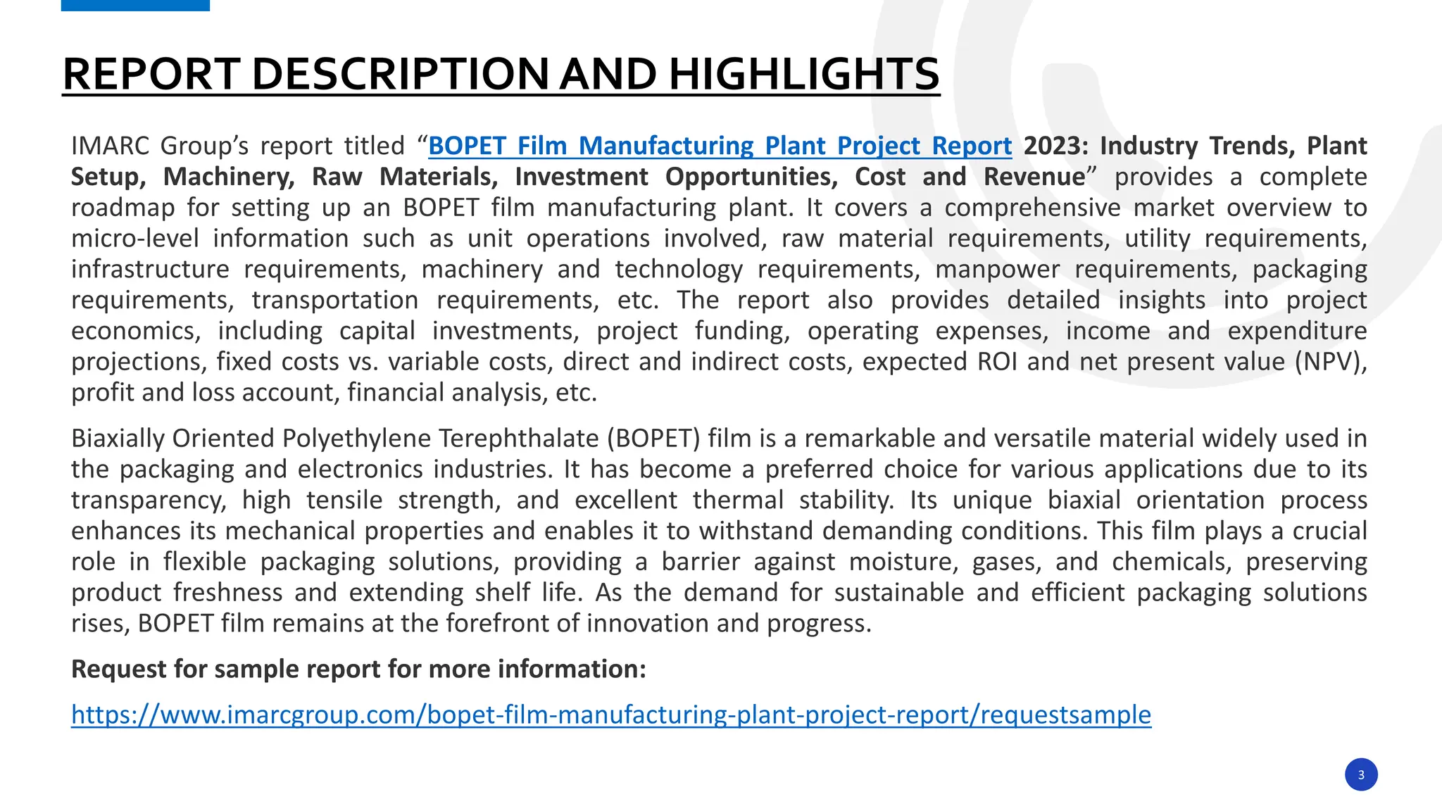 BOPET Film Manufacturing Process, Machinery Requirements and Project ...