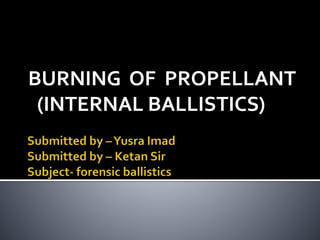 Internal Ballistics | PPTX