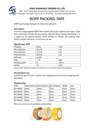 Bopp packing tape | PDF