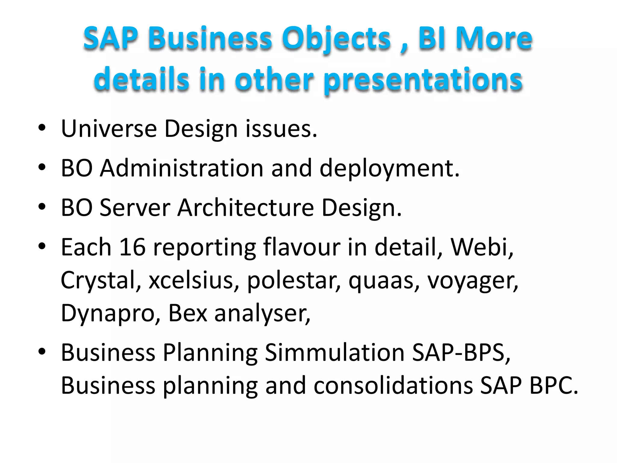 SAP Business Objects Trianing | PPT