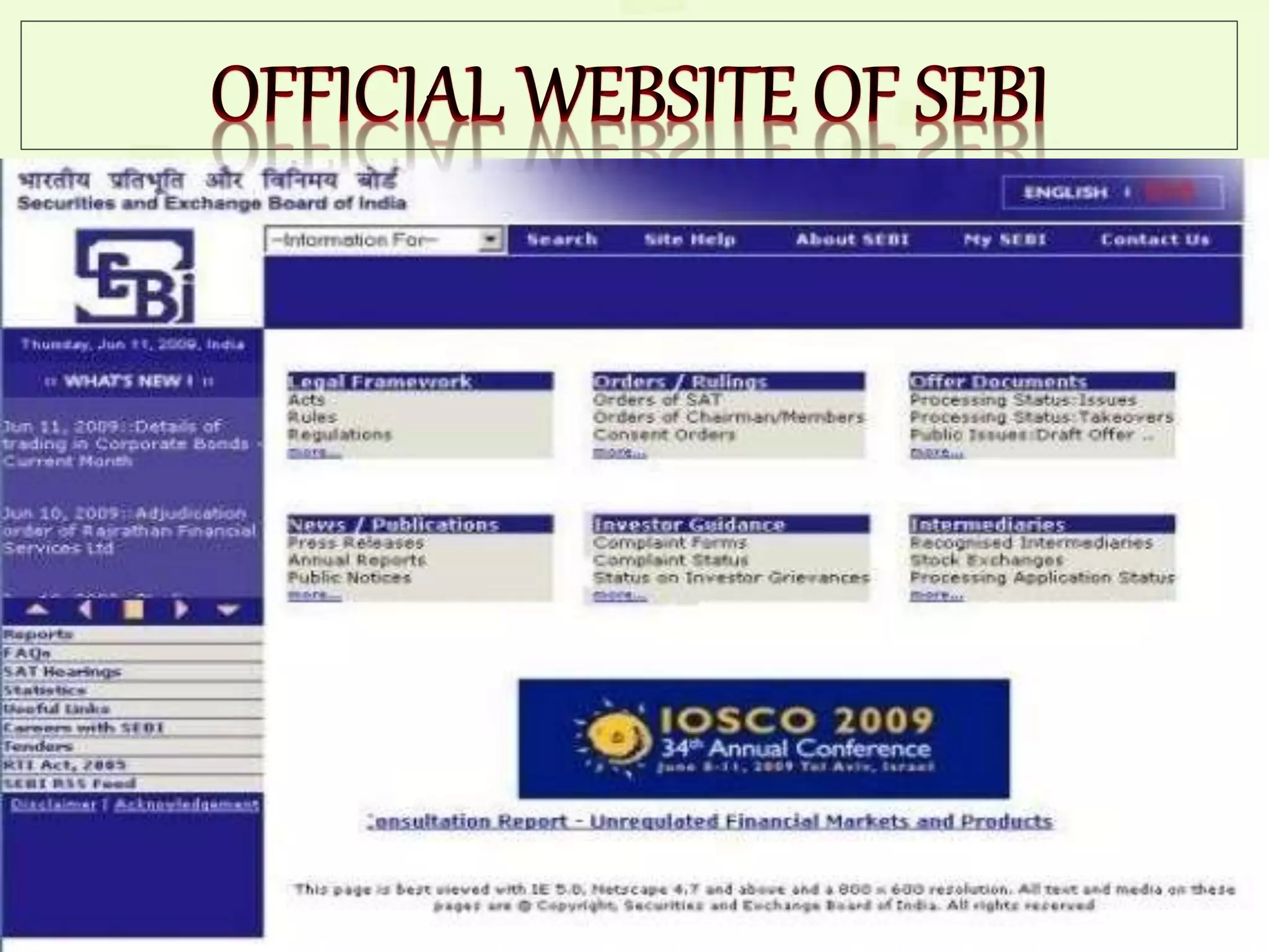 SEBI (Securities and Exchange Board of India) | PPT