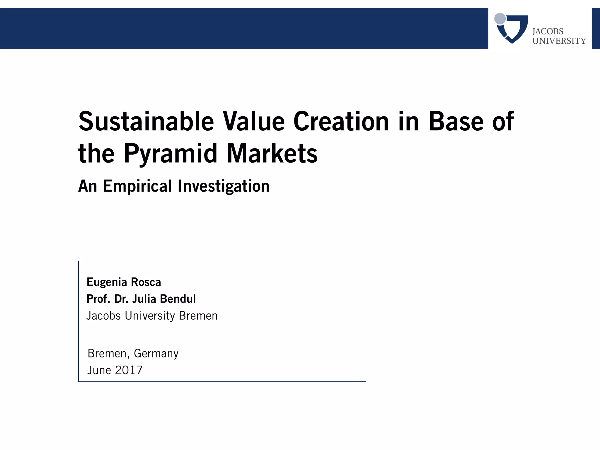 Value creation at the BOP - Base of the pyramid | PDF