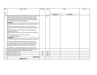 Bill of quantities for civil and electrical work for swimming pool | PDF