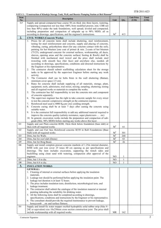 Boq of khadeja storage tank, well, and booster pumping station | PDF