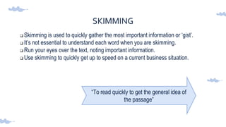 GROUP_4_SKIMMING_AND_SCANNING.pptx | Internet for Beginners | Internet
