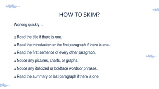 GROUP_4_SKIMMING_AND_SCANNING.pptx | Internet for Beginners | Internet