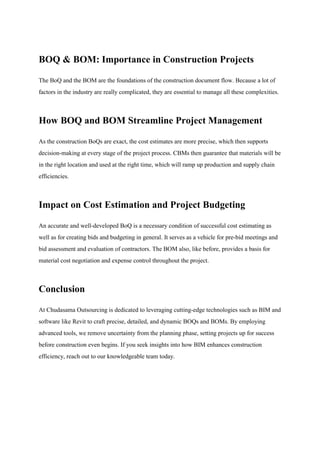 BOQ vs BOM: Definitions, Differences, and Process Explained | PDF