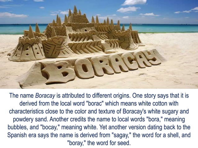 Boracay english version | PPTX | Beach Travel | Travel Type