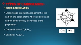 A SEMINAR ON BORANES AND CARBORANES.pptx | Chemistry | Science