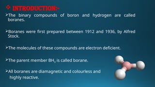 A SEMINAR ON BORANES AND CARBORANES.pptx | Chemistry | Science