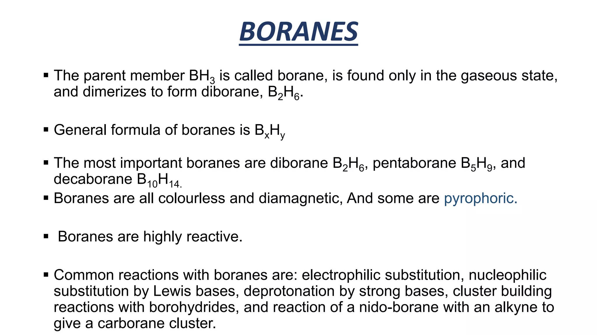 Boranes and carboranes | PPTX