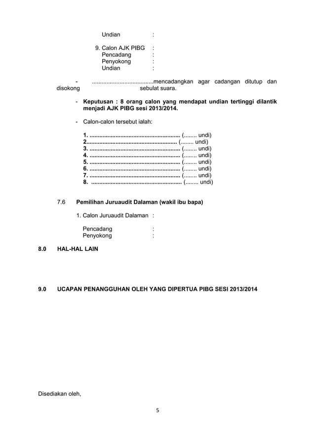 Borang pencatat-minit-pibg | DOC