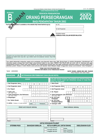 Borang b 2002_1 | PDF