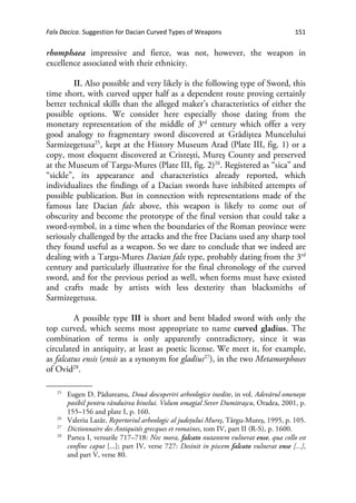 Borangic c. falx dacica. suggestion for dacian curved typess of weapons ...