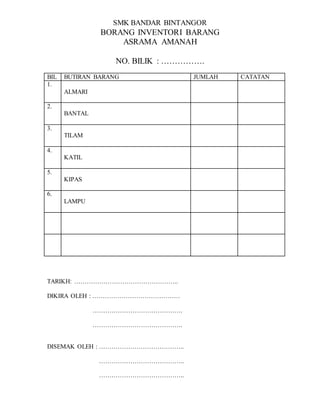 Borang inventori | DOCX