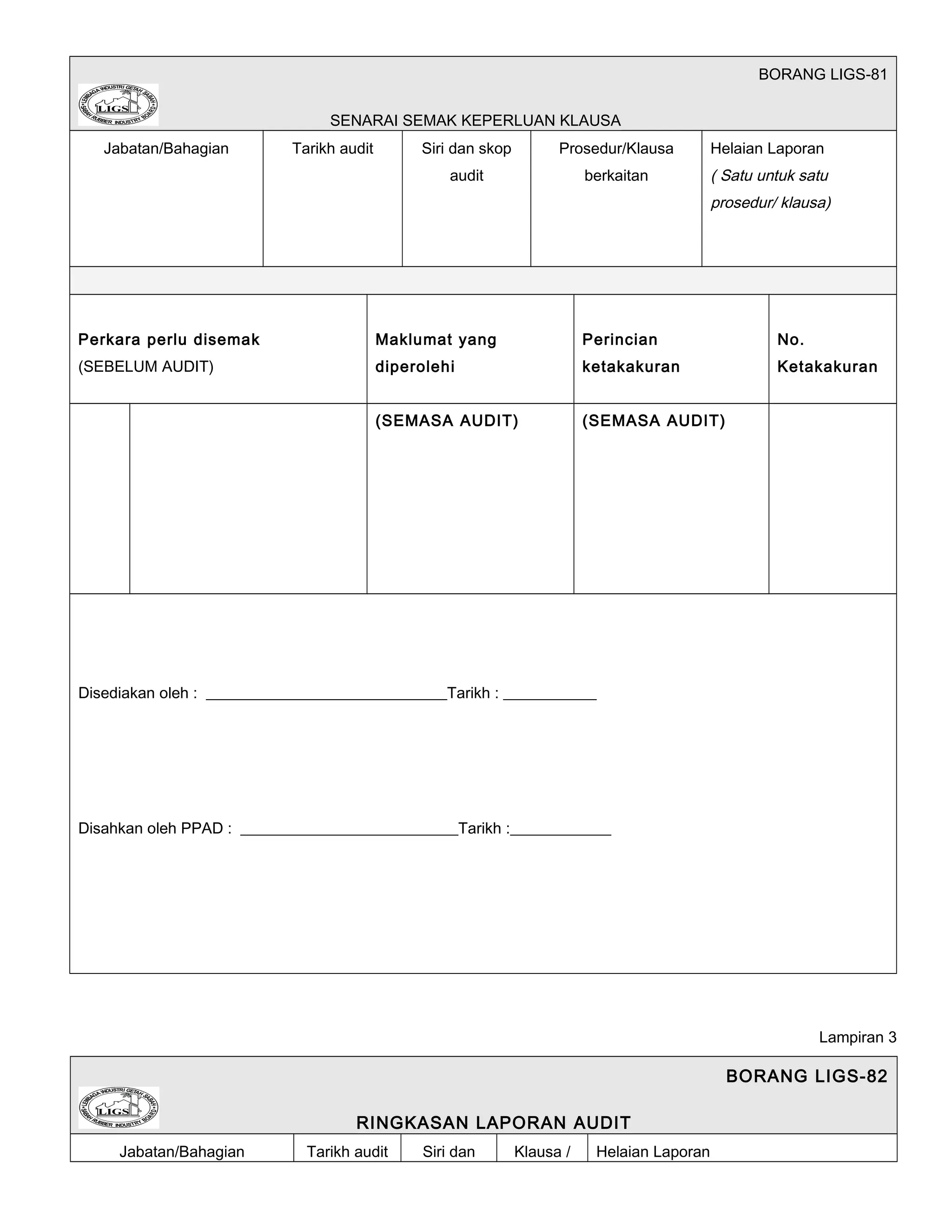 Borang juruaudit | DOC