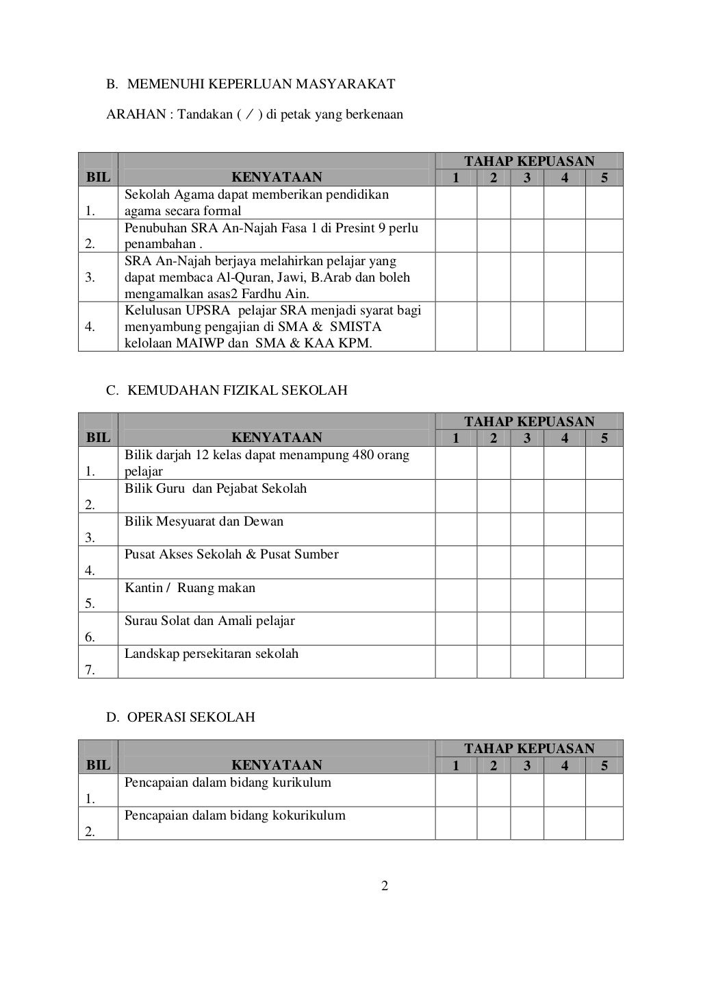 Borang kaji selidik sek