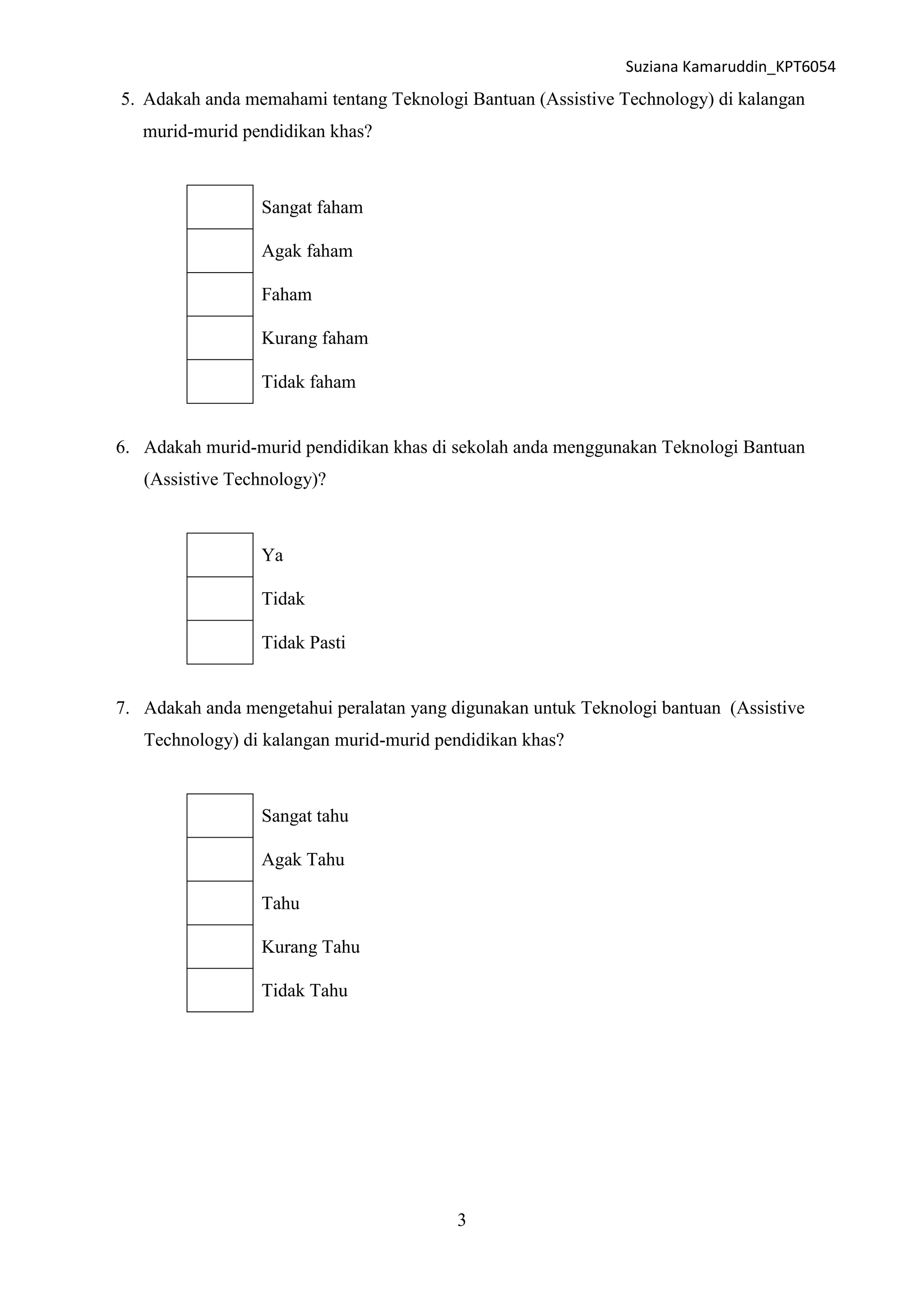 Borang kaji selidik t3 assistive technology | DOCX