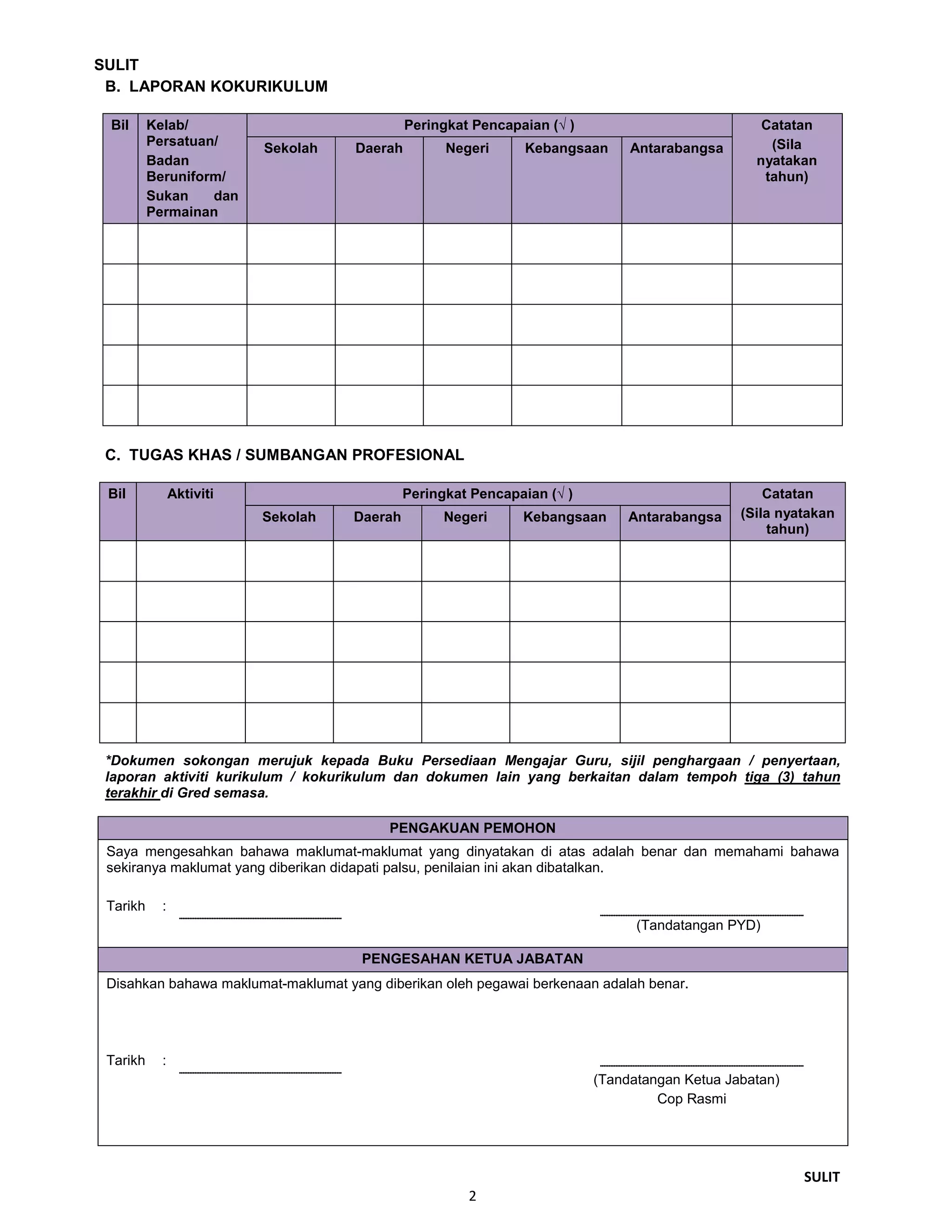 Borang kategori 1b guru | PDF