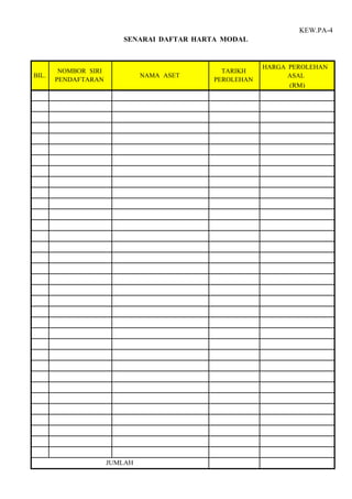 Borang kew pa 1 32 word | DOC