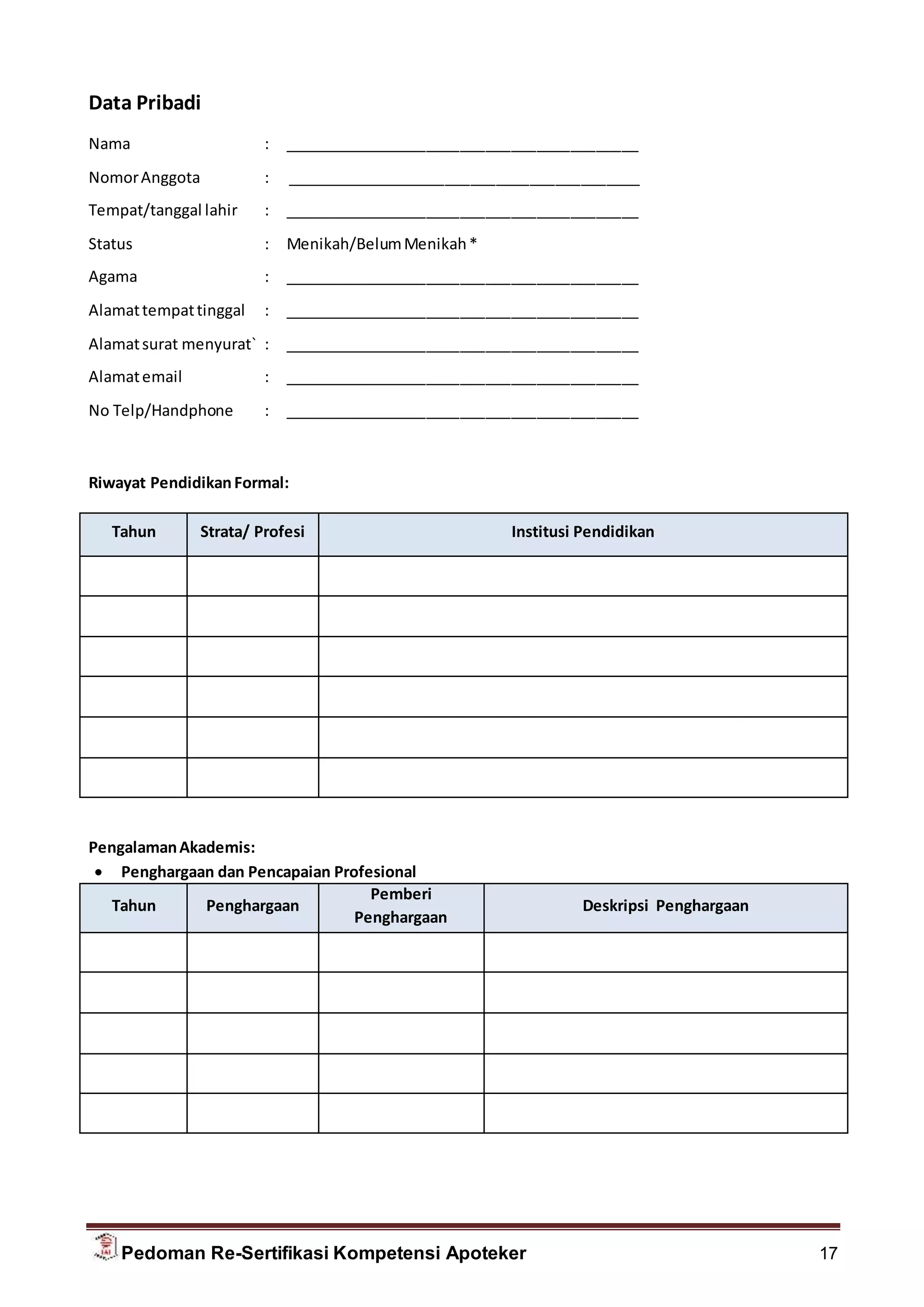 Borang kosong | DOCX