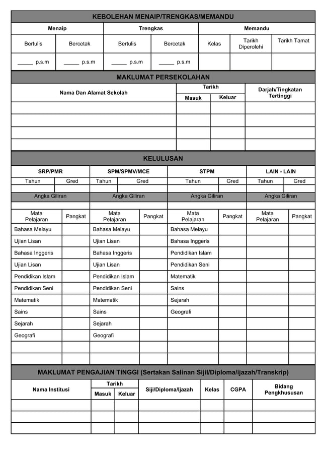 Borang lada MALAYSIA | PDF