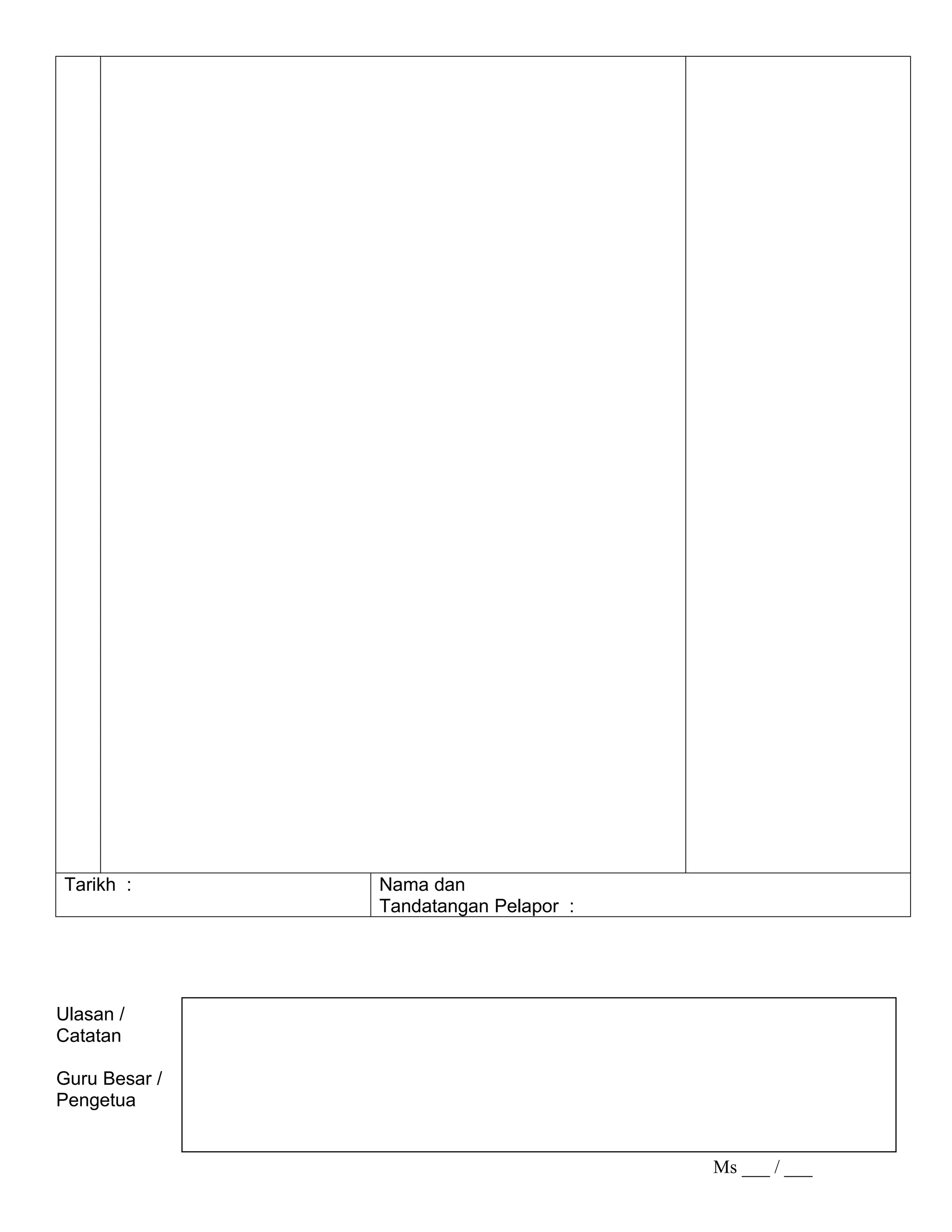 Borang minit curai kosong | DOC