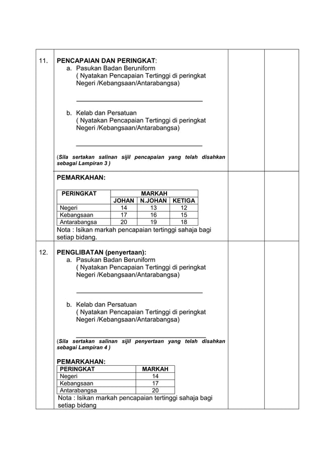 Borang murid cemerlang koku | PDF