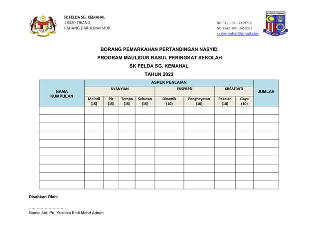 BORANG PEMARKAHAN PERTANDINGAN NYANYIAN.docx