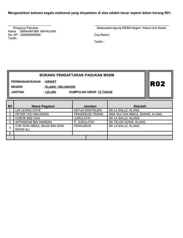 Borang pendaftaran r02 terkini | DOC