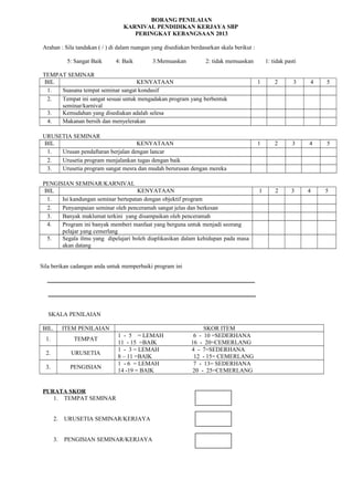 Borang penilaian prgm | PDF