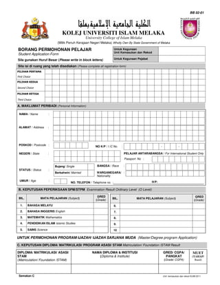 Borang permohonan | PDF