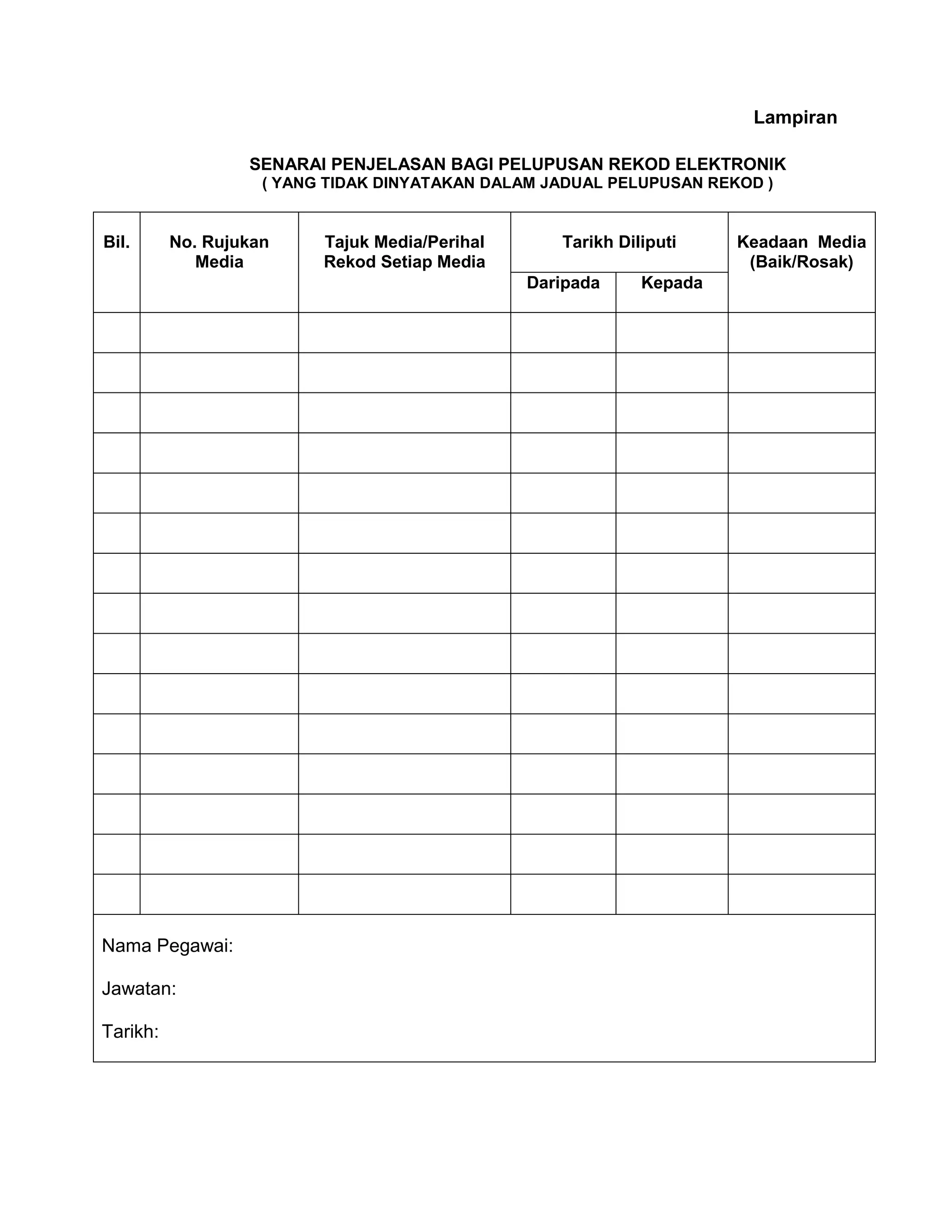 Borang permohonan bagi pelupusan rekod elektronik (yang tidak di ...