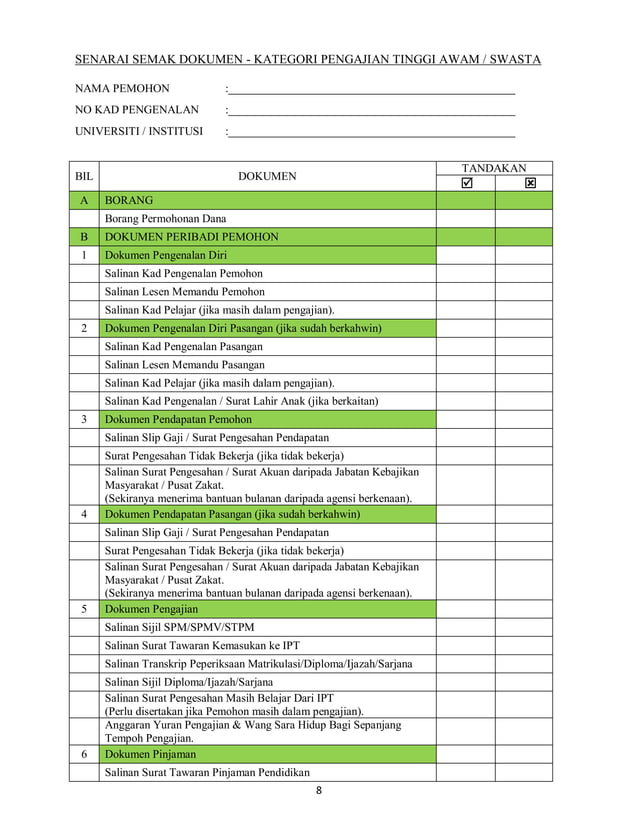 Borang permohonan ipt | PDF